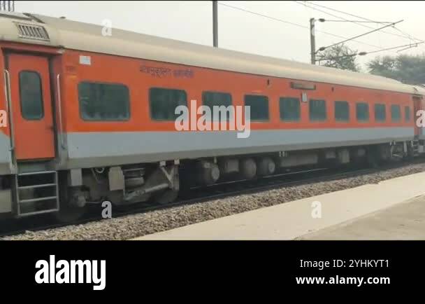 Delhi, India, November 02- Indian railway Freight train at departure ...