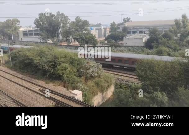 Delhi, India, November 02- Indian railway Freight train at departure ...