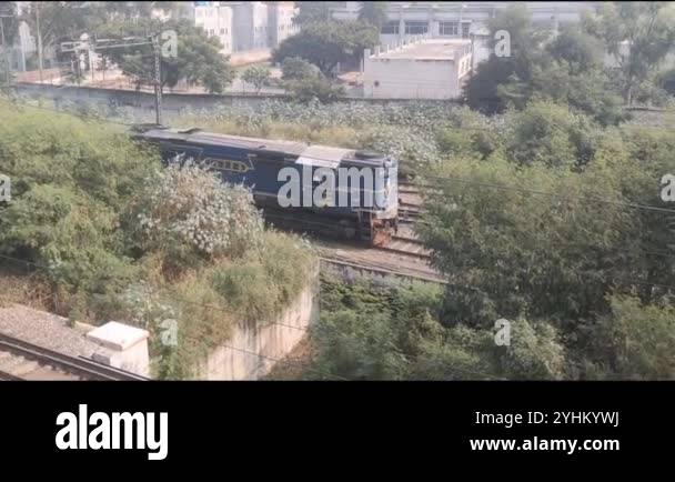 Delhi, India, November 02- Indian railway Freight train at departure ...