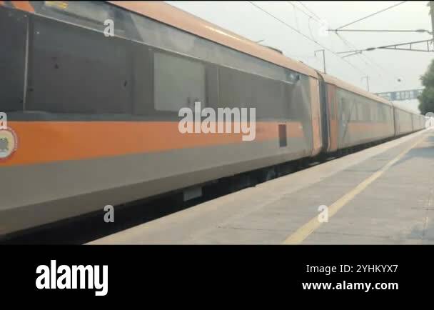 Delhi, India, November 02- Indian railway Freight train at departure ...