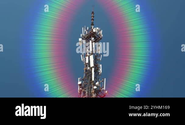 Rotating electromagnetic radiation from cell tower, frequency spectrum ...