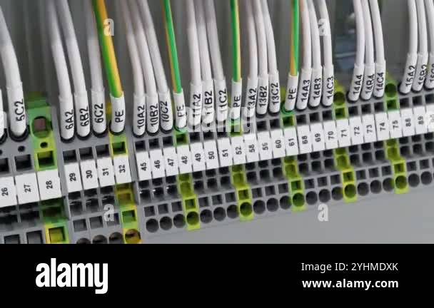 Terminal Blocks In Electrical Cabinet Industrial Electrical Equipment