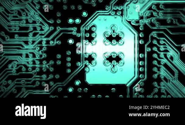 Animation of technical scheme of computer circuit board. Animation of ...