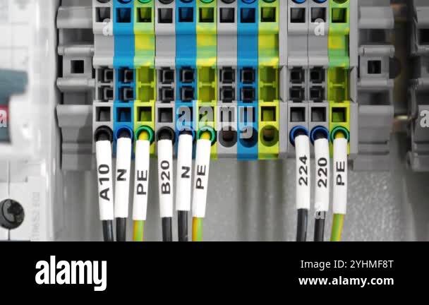 Terminal blocks for electrical connection, electrical panel at a ...