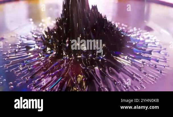 Real ferromagnetic fluid in action. Ferromagnetic fluid. Viscous ...