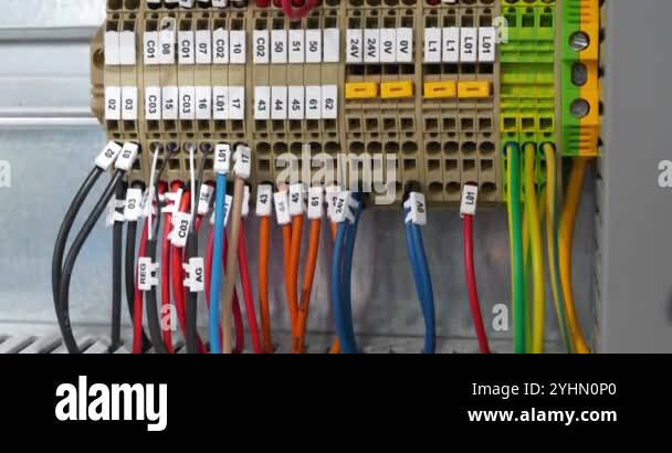 Terminal blocks for electrical connection, electrical panel at a ...
