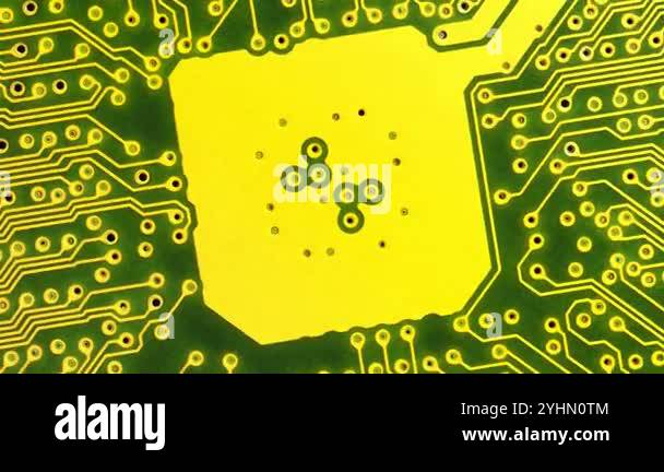 Details of mainboard back. Back side of computer motherboard. 4K 60fps ...