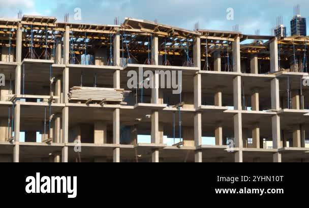 Unfinished construction of dwelling house. New reinforced concrete ...