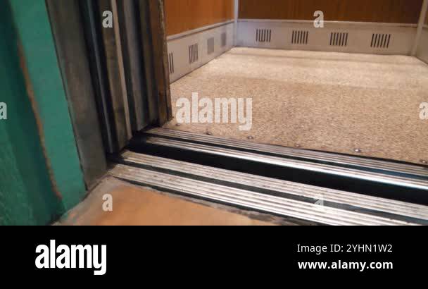 Breakdown to the passenger elevator in residential house. Elevator ...