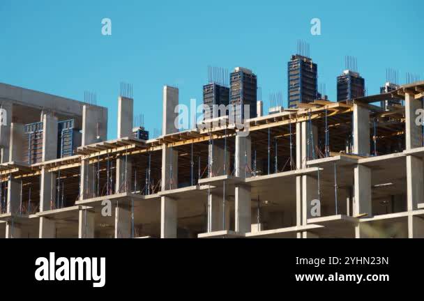 Unfinished construction of dwelling house. New reinforced concrete ...