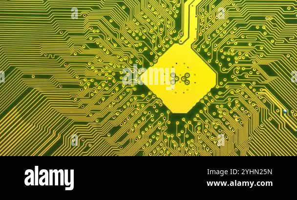 Computer motherboard. Details of mainboard back. Cinema 4K 60fps video ...