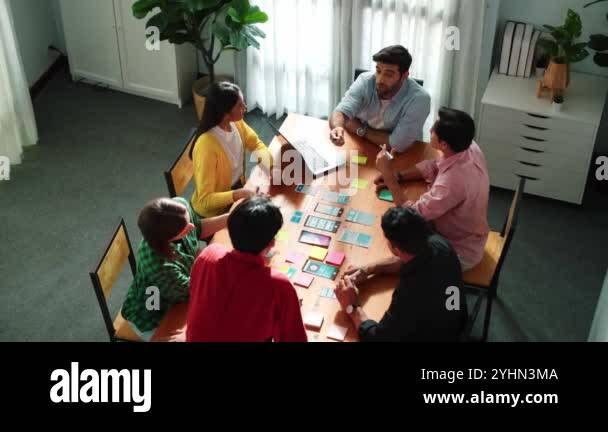 Creative team putting hand together while brainstorm about Ux Ui design ...