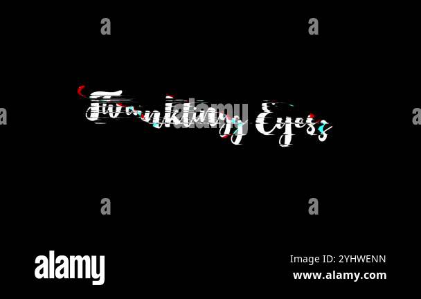 Twinkling Eyes Christmas Quote Cursive Text Glitch Effect Animation on ...