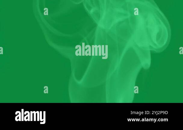 Wispy White Smoke Blowing with Green Screen Background. vertical ...