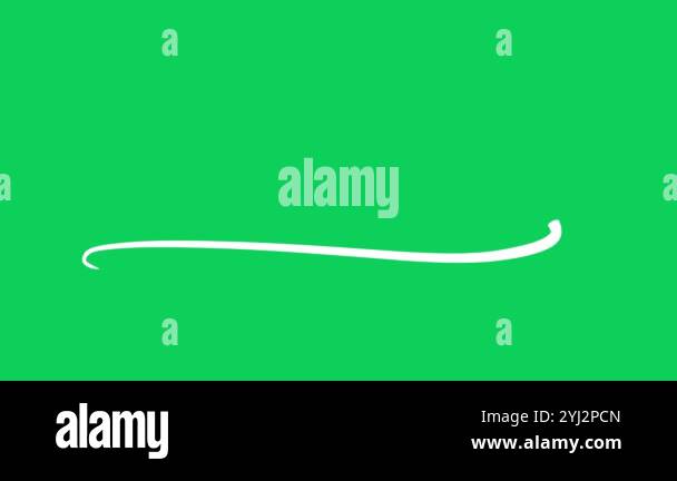 Hand drawn underline animation, isolated on green screen. animated ...