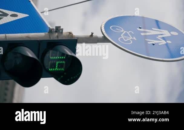 vertical video city landscape in the sky designation signs for movement ...