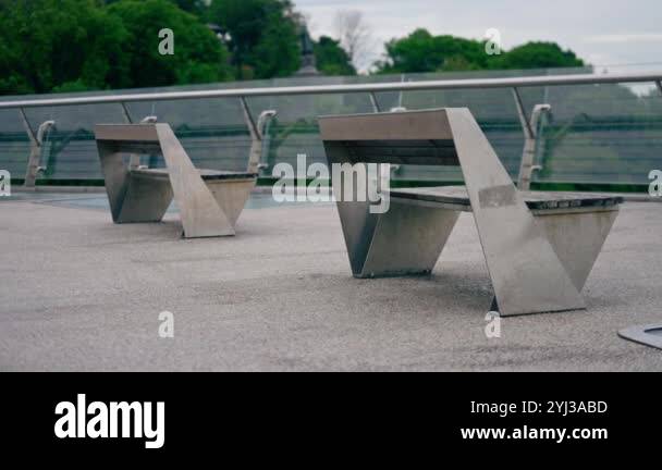 ukraine Kyiv summer august 2, 2024 pedestrian bridge with rubberized ...