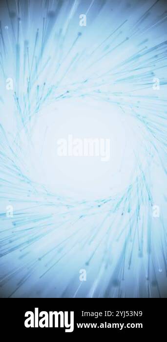 Vertical video - a spinning spiral helix of blue line and sphere ...