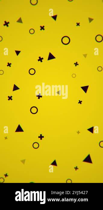 Simple black and yellow geometric shapes motion background animation ...