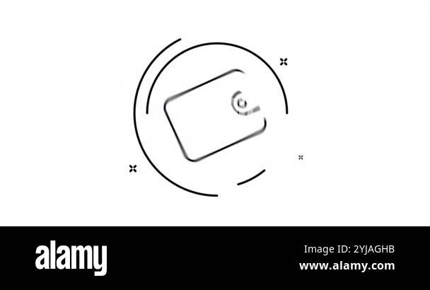 Wallet animated outline icon with alpha channel. Wallet rotation ...