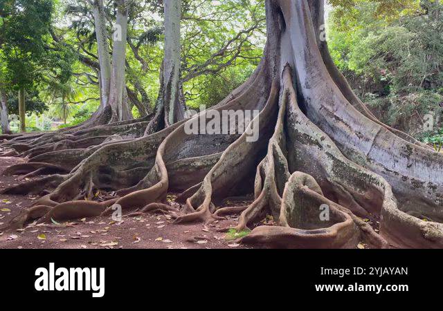 KAUAI - 3.19.2024 - TIlt up a Moreton Bay Fig tree in Kauai, Hawaii ...
