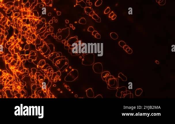 A mesmerizing animation of neon threads flickering with vibrant fire ...