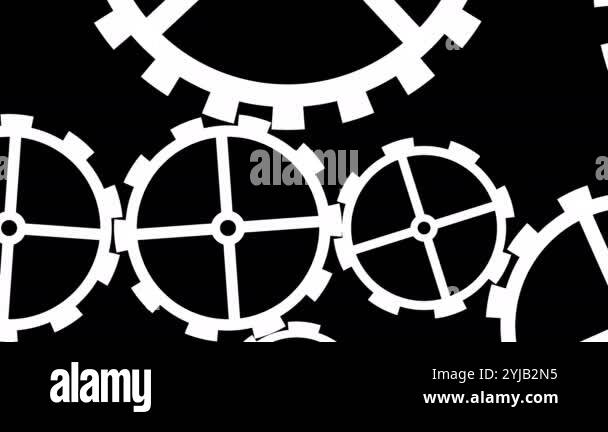 Dynamic Mechanical Motion of Cog Wheels in Monochrome Stock Video ...