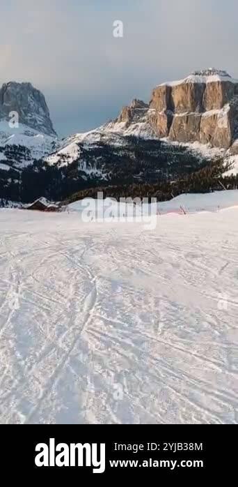 First-person view FPV first-person point of view POV of alpine skiing ...