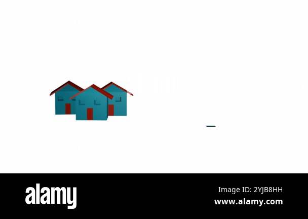 Real estate house plots and bar chart for sale 4k animation concept ...