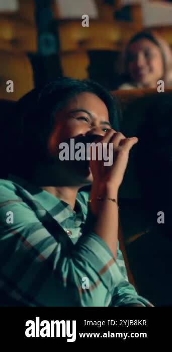 People audience watching movie in the movie theater cinema. Group ...