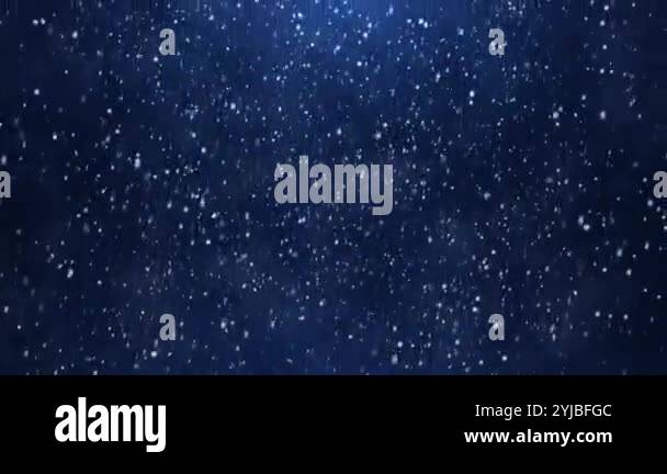 Flying snow on a blue background. 4K motion graphics. snowfall overlay ...