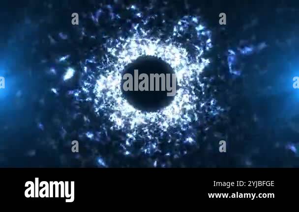 Digital futuristic tunnel or travel through time and resorts. Bright ...