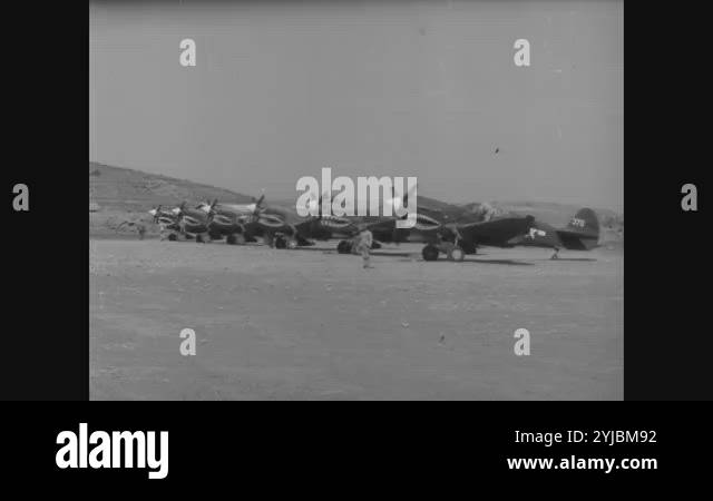 1944 - Flying Tiger pilots work on their planes Stock Video Footage - Alamy