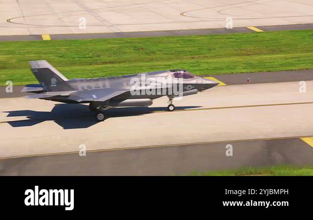 2017 - F-35B Lightning II Aircraft prepare to take off from a runway in ...