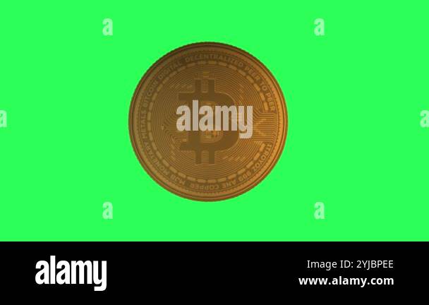 Logo Bitcoin Cryptocurrency Popup Rotate Animated on Green Screen ...
