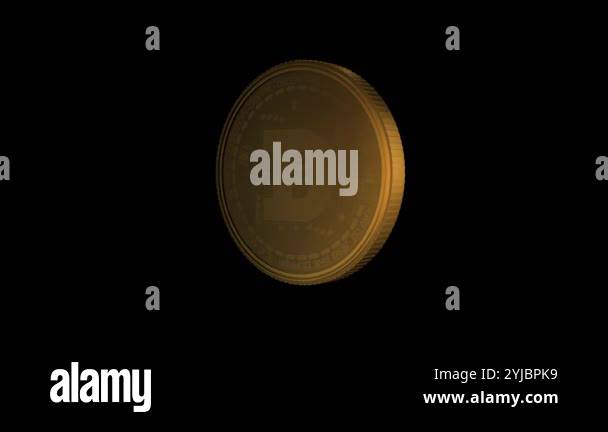 Logo Dogecoin Cryptocurrency Rotate Loop Animated on Transparent ...