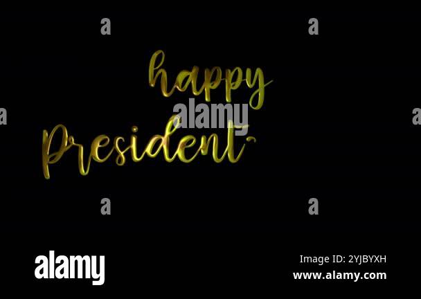 Happy Presidents Day Gold Handwriting Text Animation. Add Luxury to ...