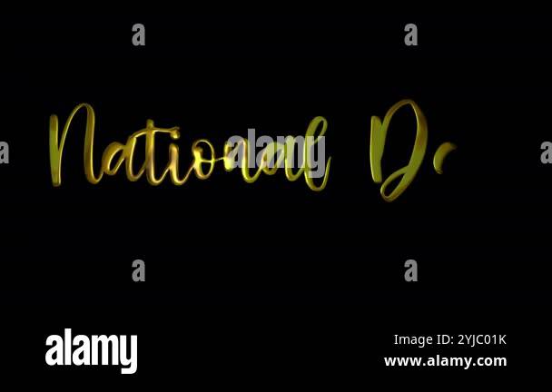 National Day Gold Handwriting Text Animation. Add Luxury to ...