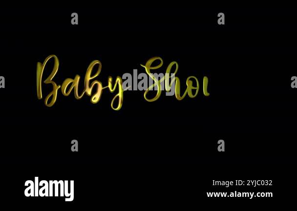 Baby Shower Gold Handwriting Text Animation. Add Luxury to ...