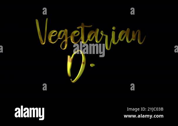 Vegetarian Day Gold Handwriting Text Animation. Add Luxury to ...