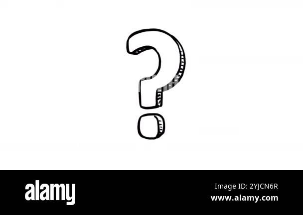 Question mark turning into exclamation mark and back hand drawn ...