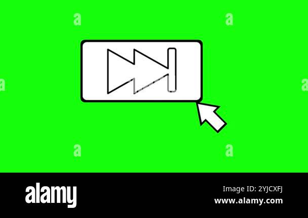 video drawing animation computer mouse cursor clicking on a forward button digital software ...