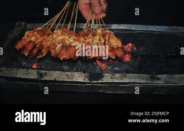 Charcoal chicken food stand Stock Videos & Footage - HD and 4K Video ...