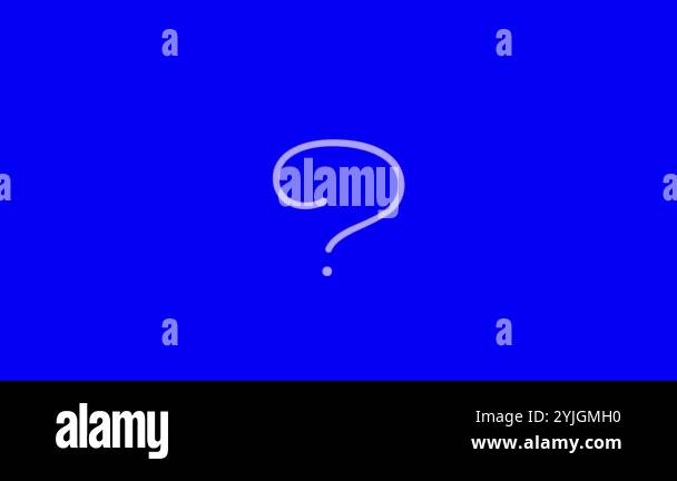 Question mark icon animated video footage. Blue screen background Stock ...