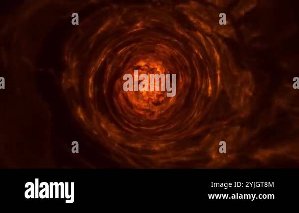Abstract Red Fire Energy Vortex. Fire tunnel, spiral of fire or energy, rotating spiral of flame ...