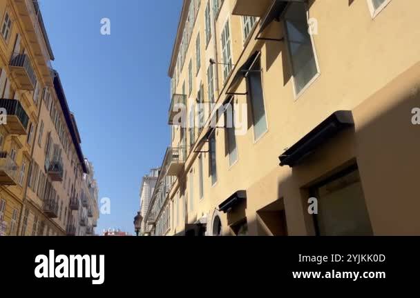 English promenade famous walkway and beach in city of Nice, French ...
