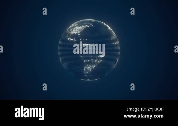 Animation of spinning globe of the Earth planet from interlaced ...