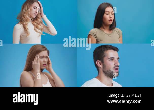 A group of individuals showcases a range of emotions through facial ...