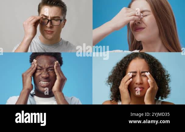 Four individuals practice different stress relief techniques ...