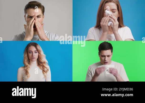 A diverse group of young adults displays various emotions, including ...